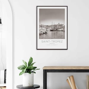 Saint-tropez France Travel Photo Poster BW, Saint-tropez Travel Print, Minimalist Travel Poster ...