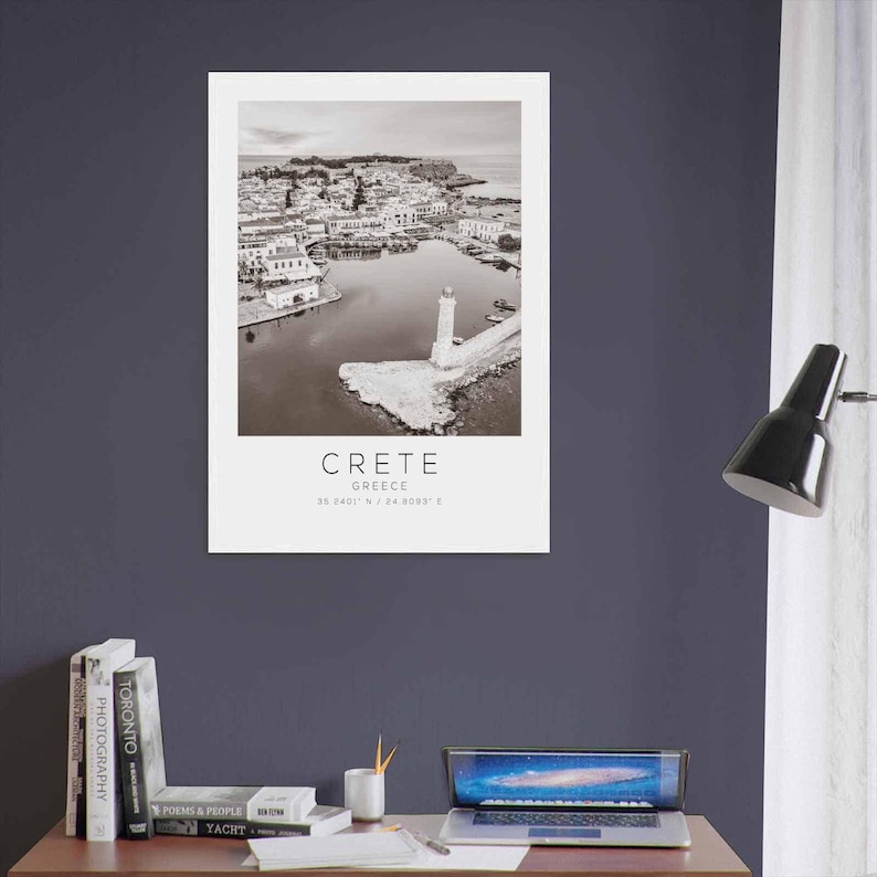 Crete Greece Travel Photo Poster BW, Crete Travel Print, Minimalist ...