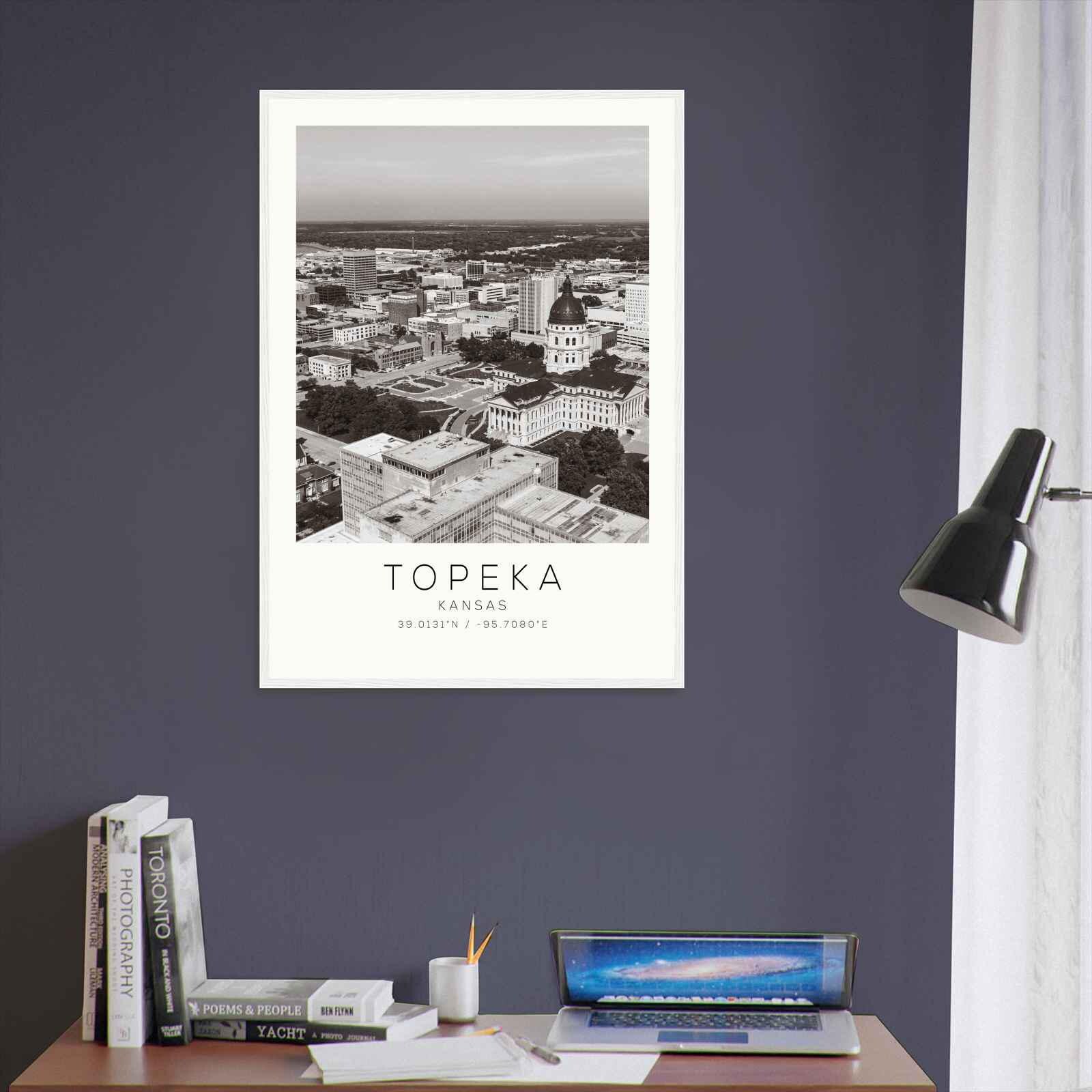 Topeka Kansas Photo Travel Poster, Topeka Travel Print, Minimalist ...