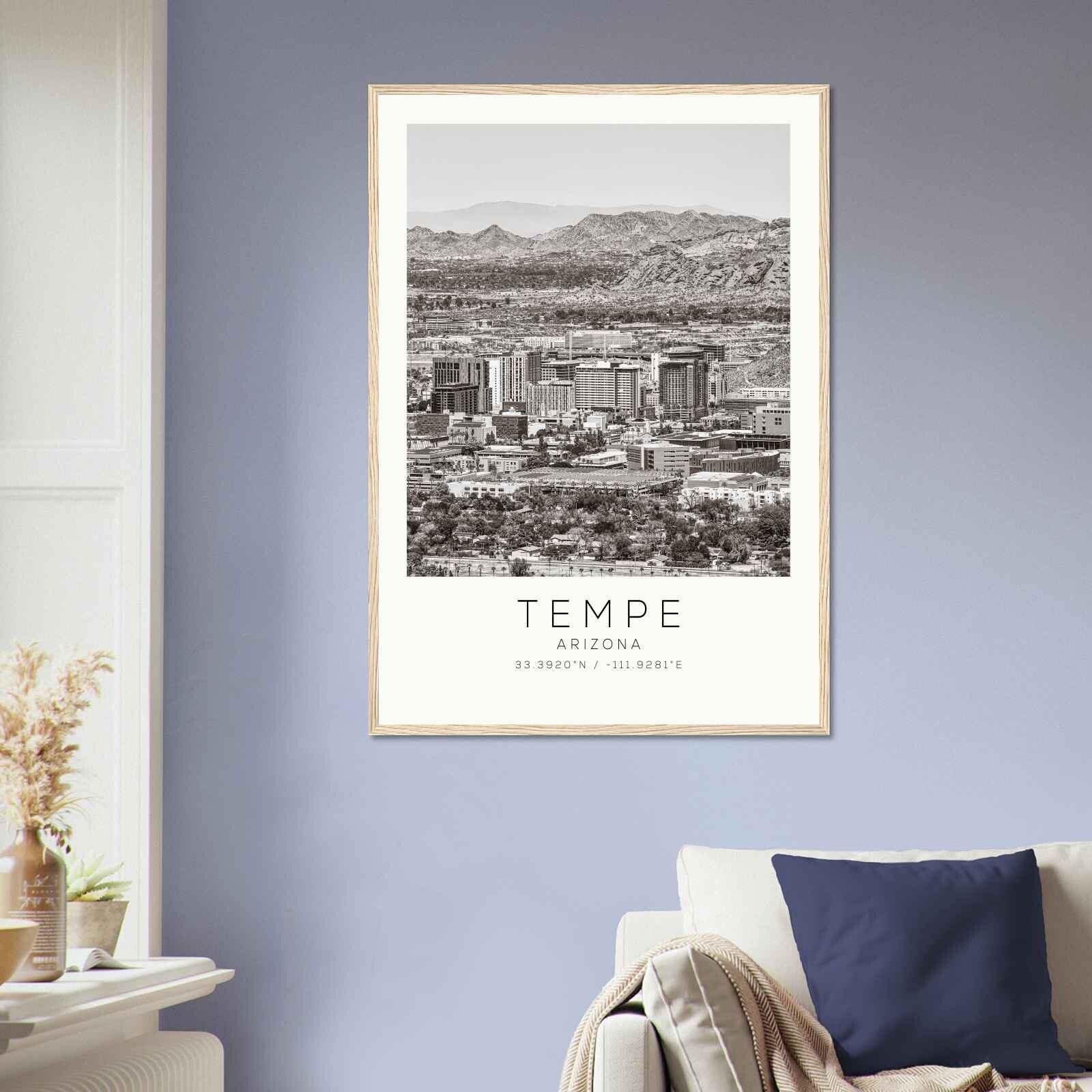 Tempe Arizona Photo Travel Poster, Tempe Travel Print, Minimalist ...