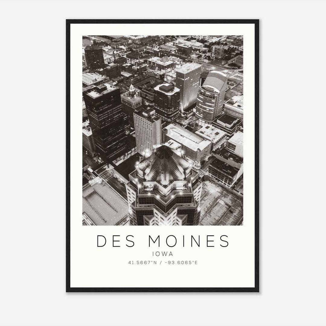 Des Moines Iowa Photo Travel Poster, Des Moines Travel Print ...
