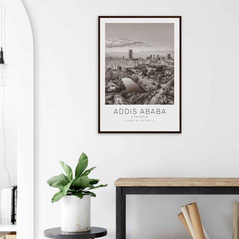 Addis Ababa Ethiopia Travel Photo Poster BW, Addis Ababa Travel Print ...