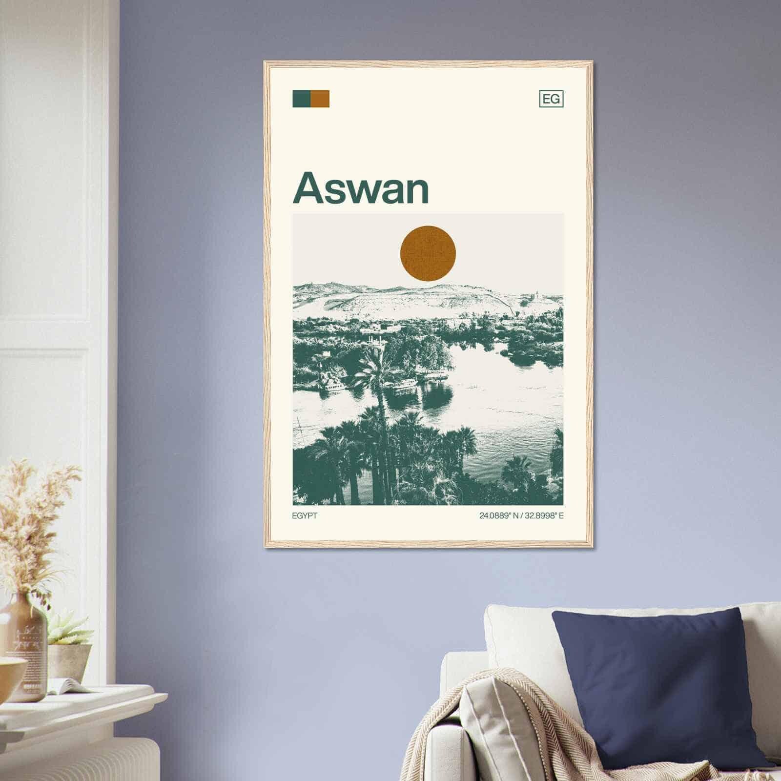 Aswan Egypt Minimalist Monochrome Travel Photo Poster - Etsy