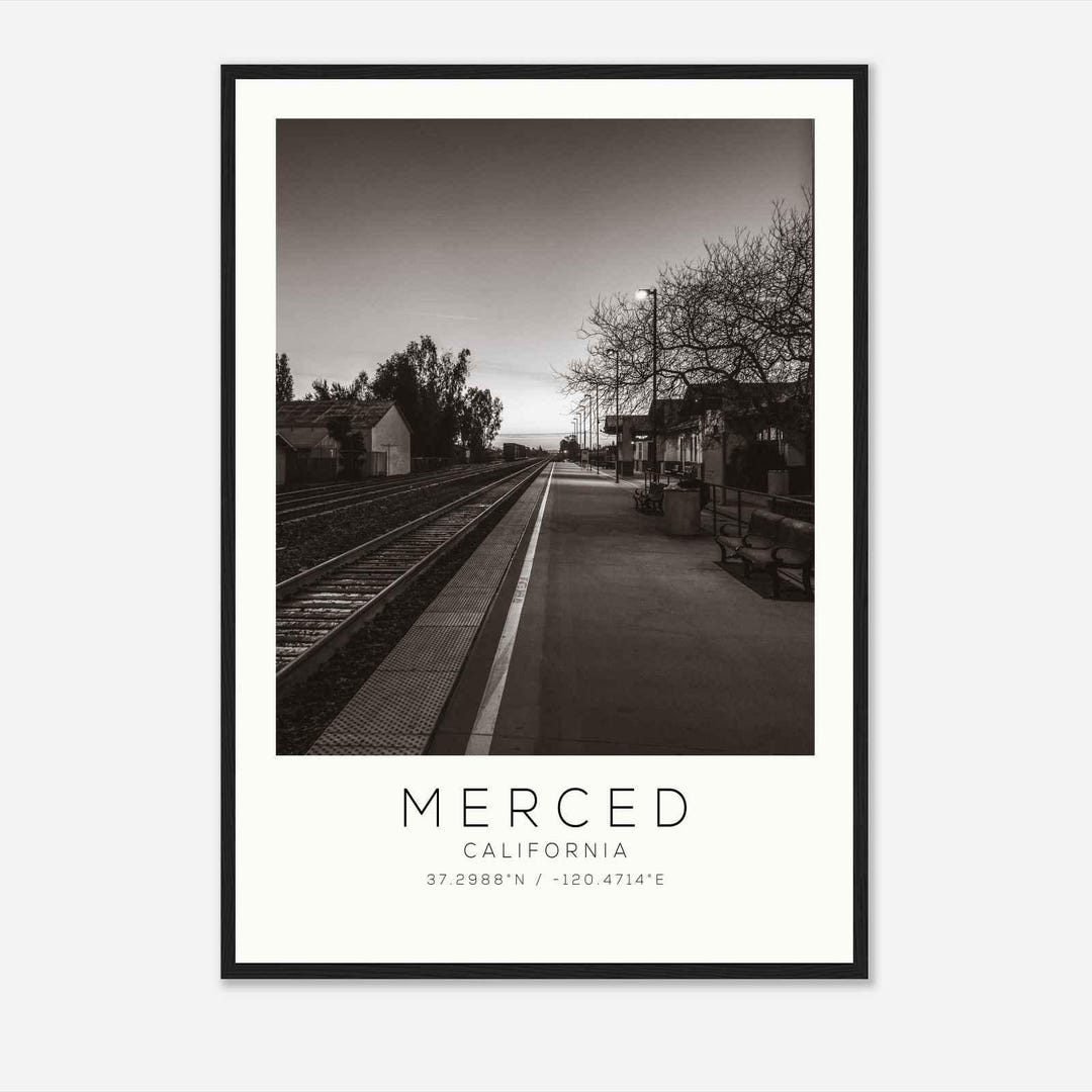Merced California Photo Travel Poster, Merced Travel Print, Minimalist ...