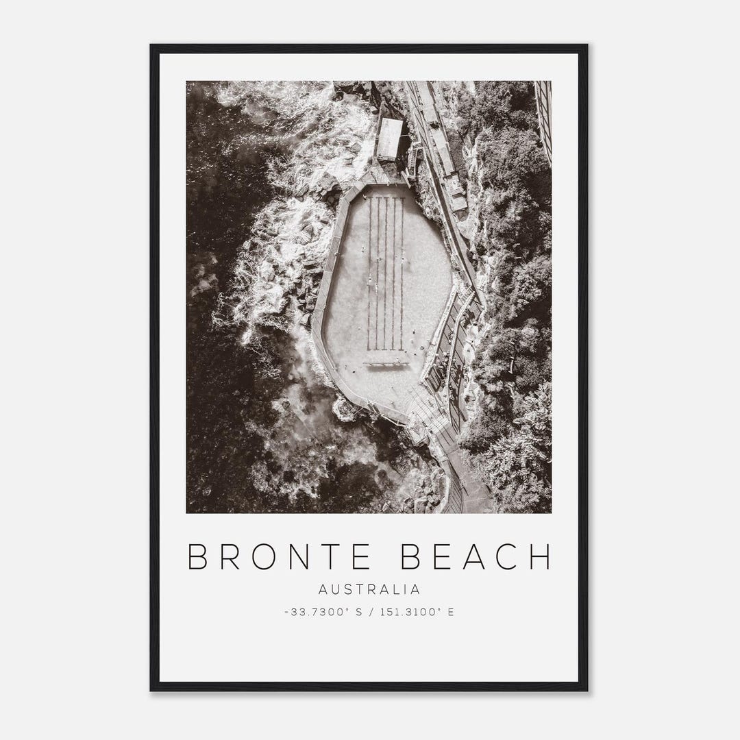 Bronte Beach Australia Travel Photo Poster BW, Bronte Beach Travel ...