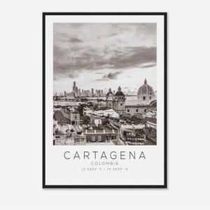Cartagena Colombia Travel Photo Poster BW, Cartagena Travel Print ...