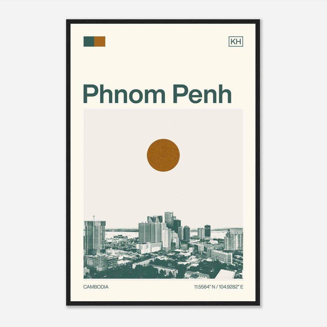 Phnom Penh Cambodia Minimalist Monochrome Travel Photo Poster - Etsy