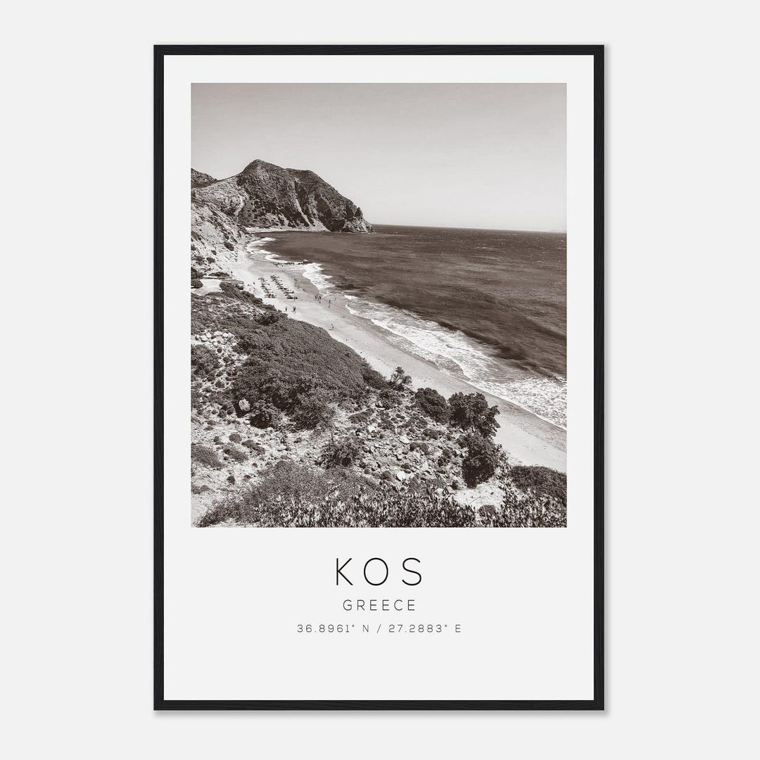 Kos Greece Travel Photo Poster BW, Kos Travel Print, Minimalist Travel ...