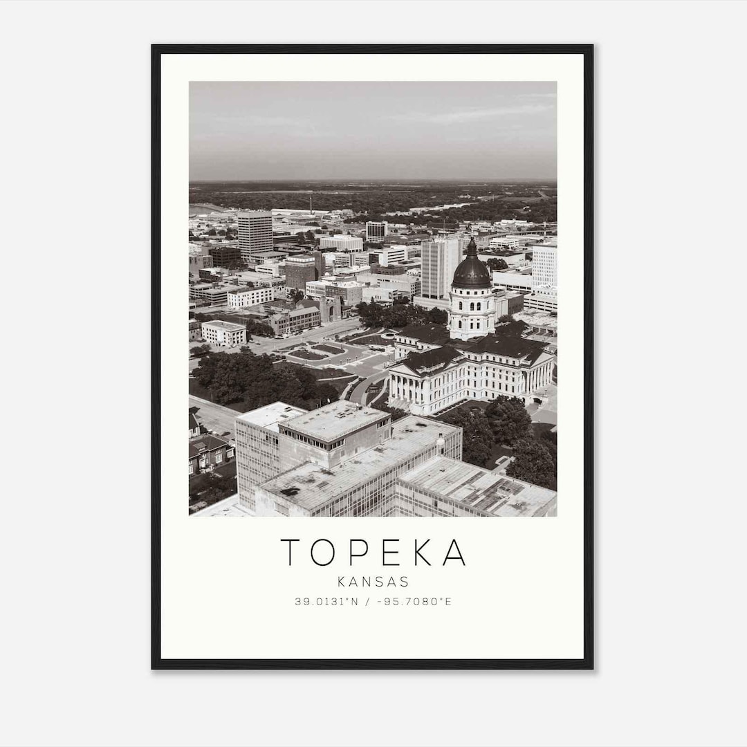 Topeka Kansas Photo Travel Poster, Topeka Travel Print, Minimalist ...