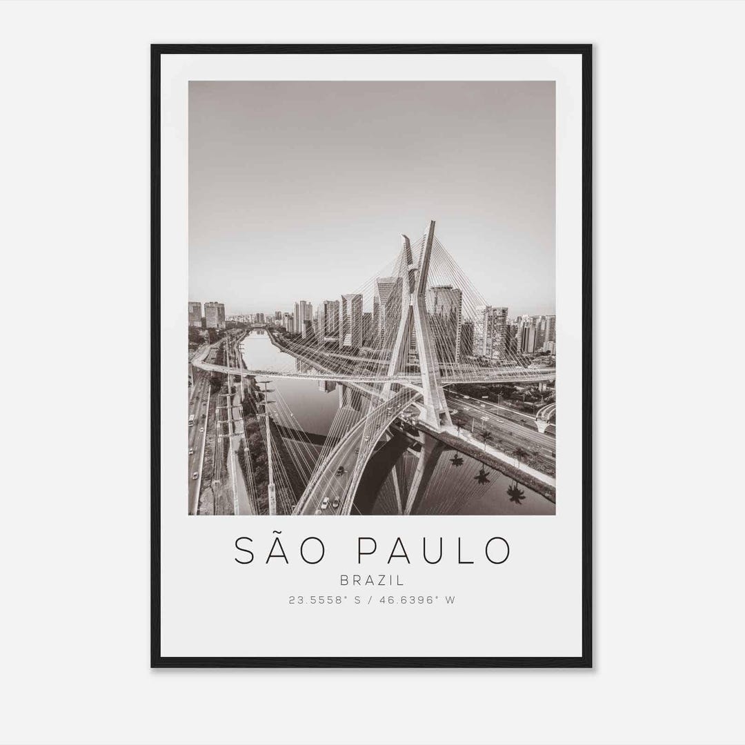 Sao Paulo Brazil Travel Photo Poster BW, Sao Paulo Travel Print ...