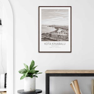 Kota Kinabalu Malaysia Travel Photo Poster Bw Kota Kinabalu Travel