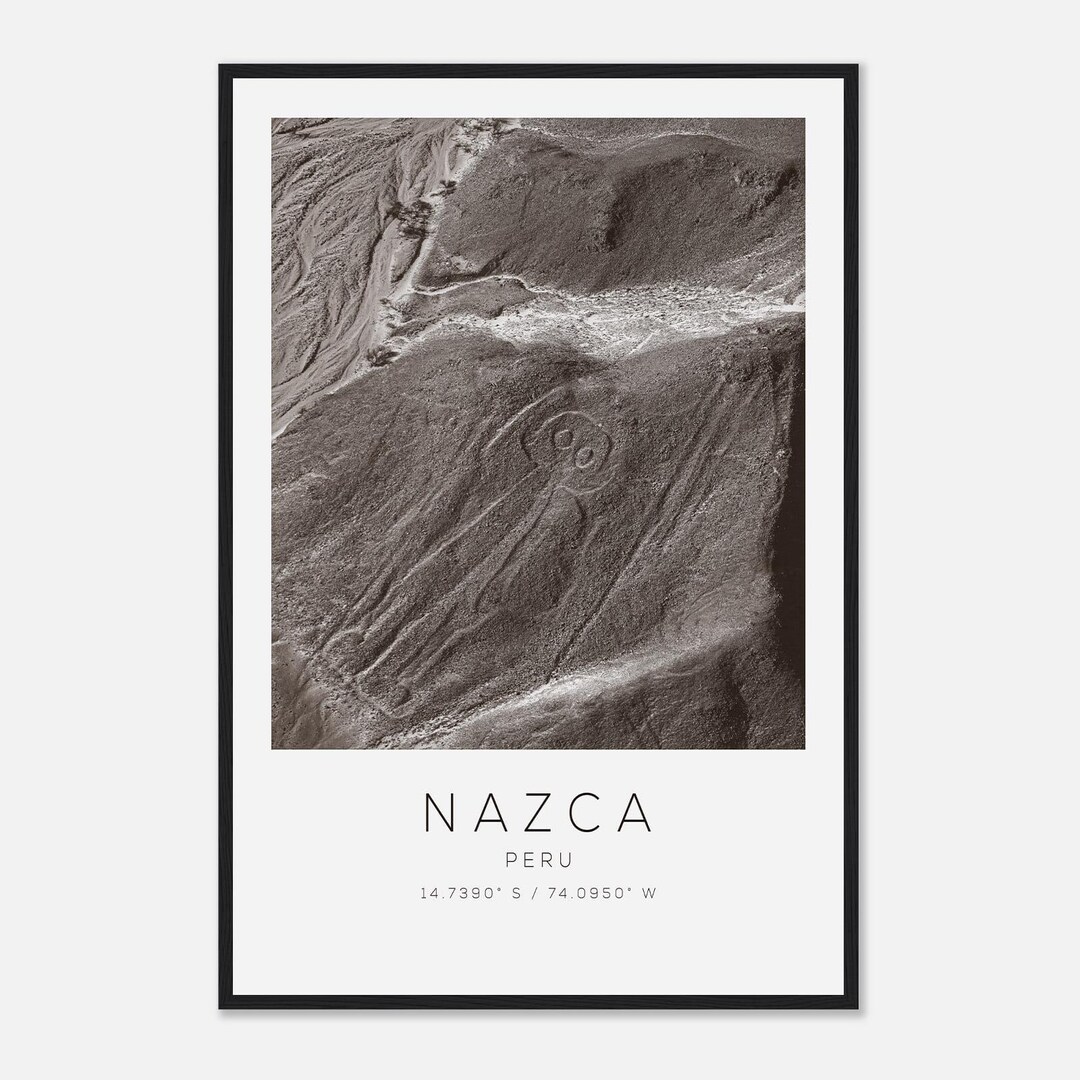 Nazca Peru Travel Photo Poster BW, Nazca Travel Print, Minimalist ...