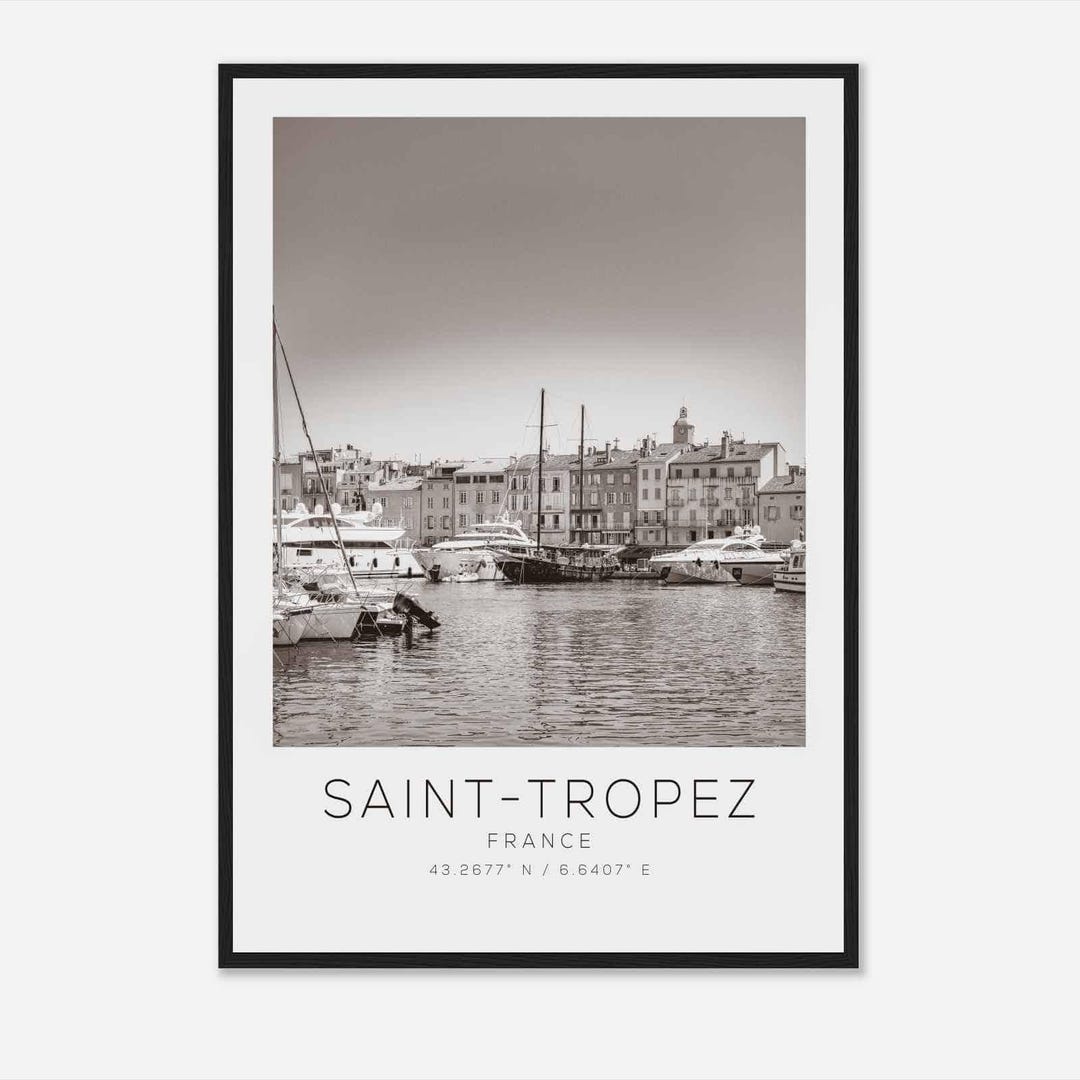 Saint-tropez France Travel Photo Poster BW, Saint-tropez Travel Print, Minimalist Travel Poster ...