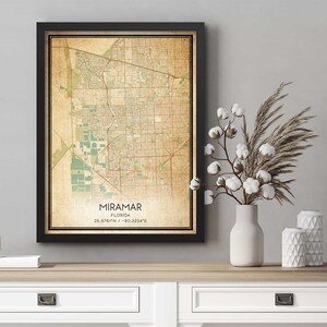 Vintage Miramar Florida Map Print Poster Custom Map Art - Etsy