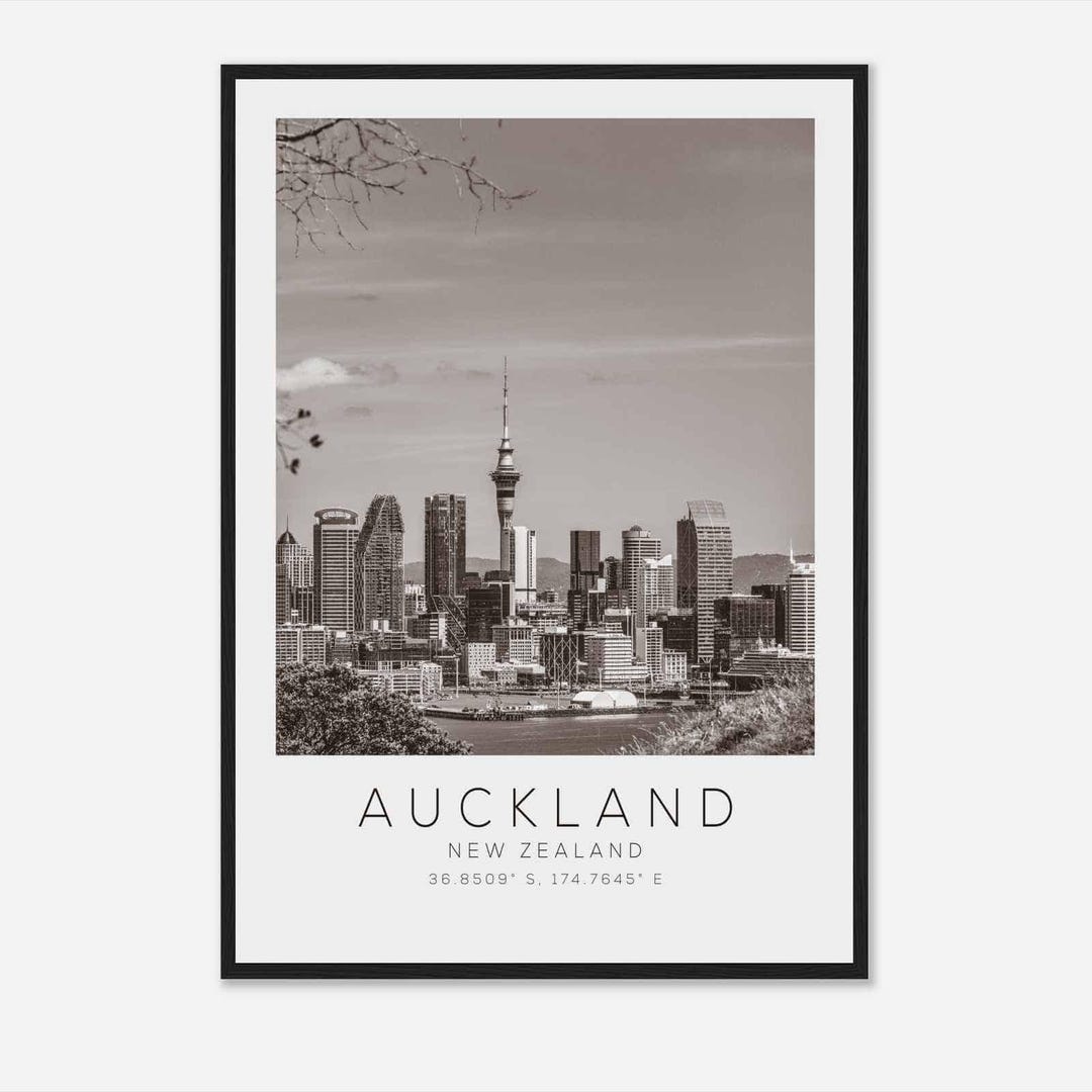 Auckland New Zealand Travel Photo Poster BW, Auckland Travel Print ...