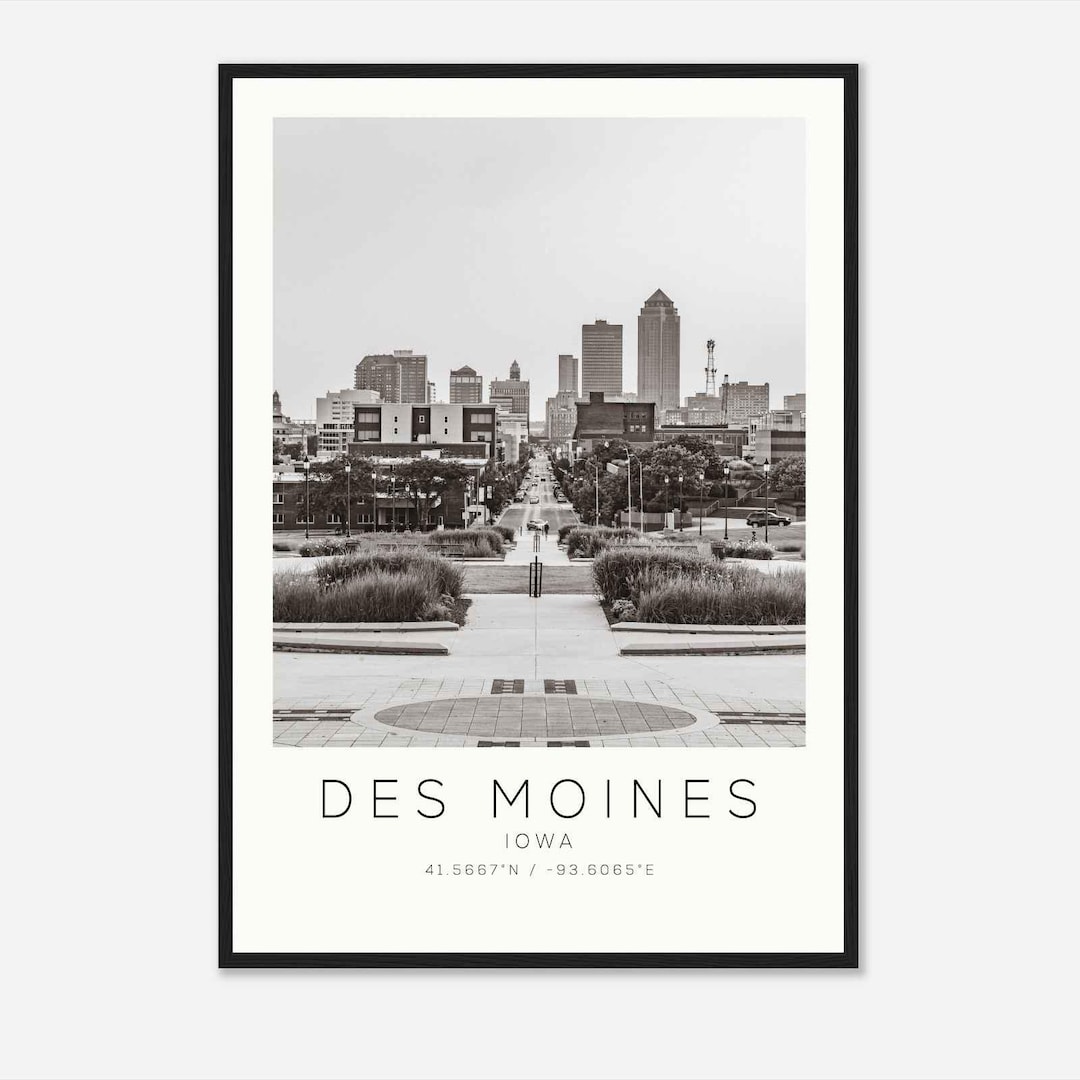Des Moines Iowa Photo Travel Poster, Des Moines Travel Print ...