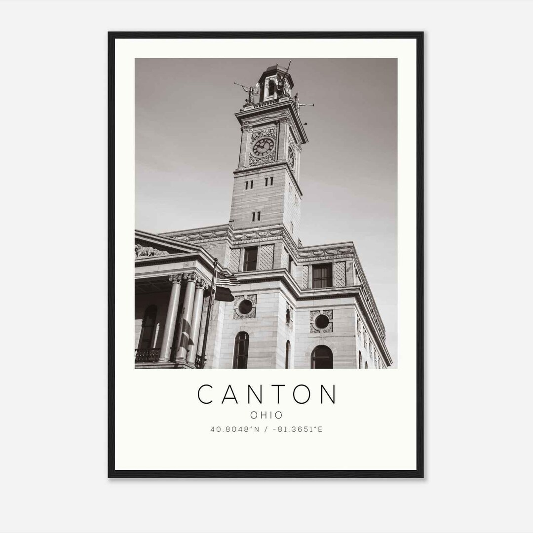 Canton Ohio Photo Travel Poster, Canton Travel Print, Minimalist Travel ...