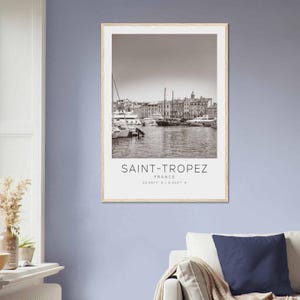 Saint-tropez France Travel Photo Poster BW, Saint-tropez Travel Print, Minimalist Travel Poster ...