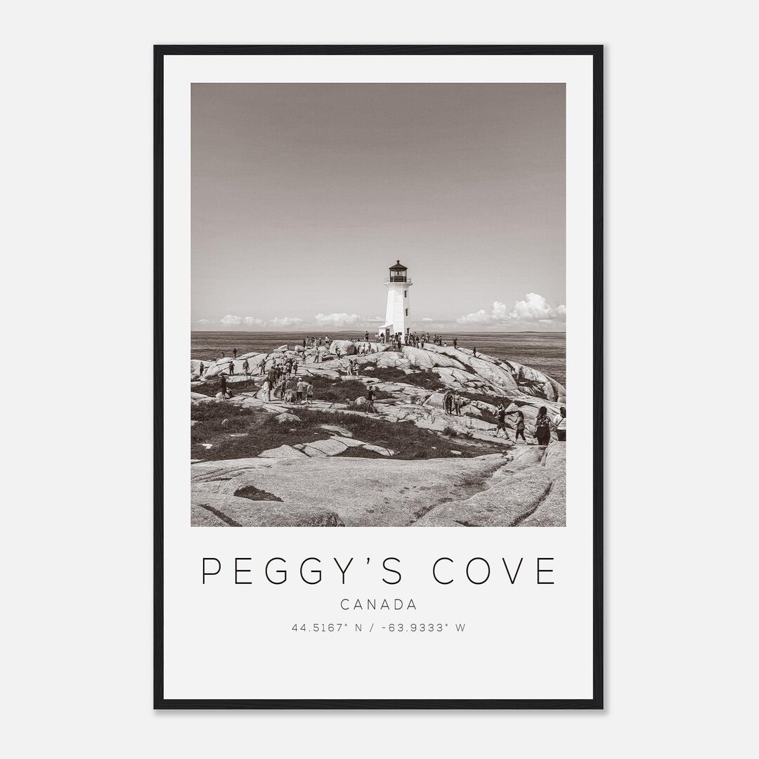 Peggy's Cove Canada Travel Photo Poster BW, Peggy's Cove Travel Print ...