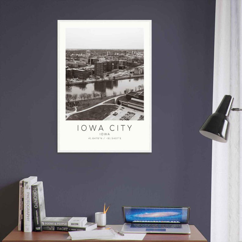 Iowa City Iowa Photo Travel Poster, Iowa City Travel Print, Minimalist ...