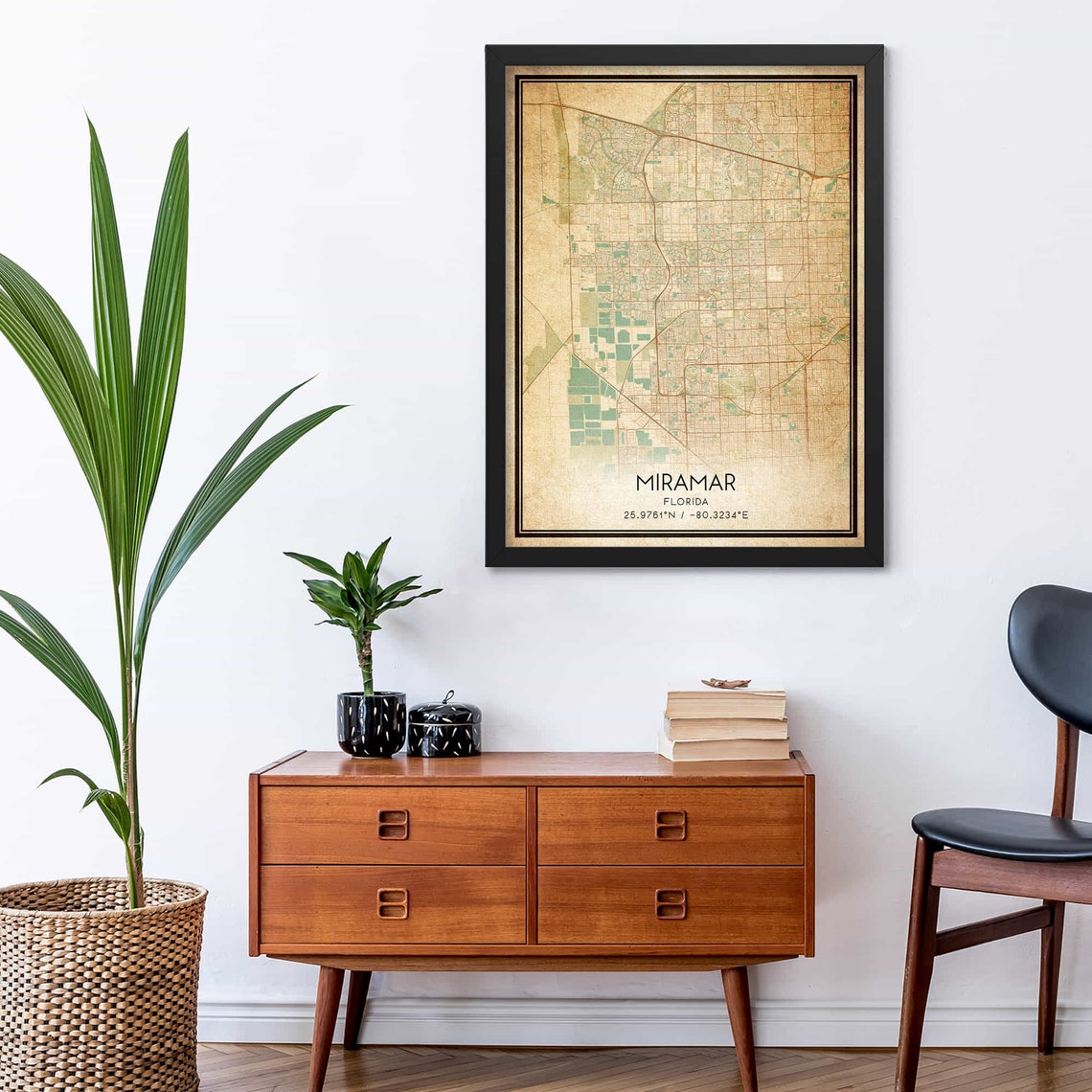 Vintage Miramar Florida Map Print Poster Custom Map Art - Etsy