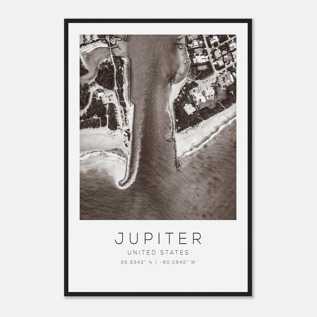 Jupiter United States Travel Photo Poster BW, Jupiter Travel Print ...
