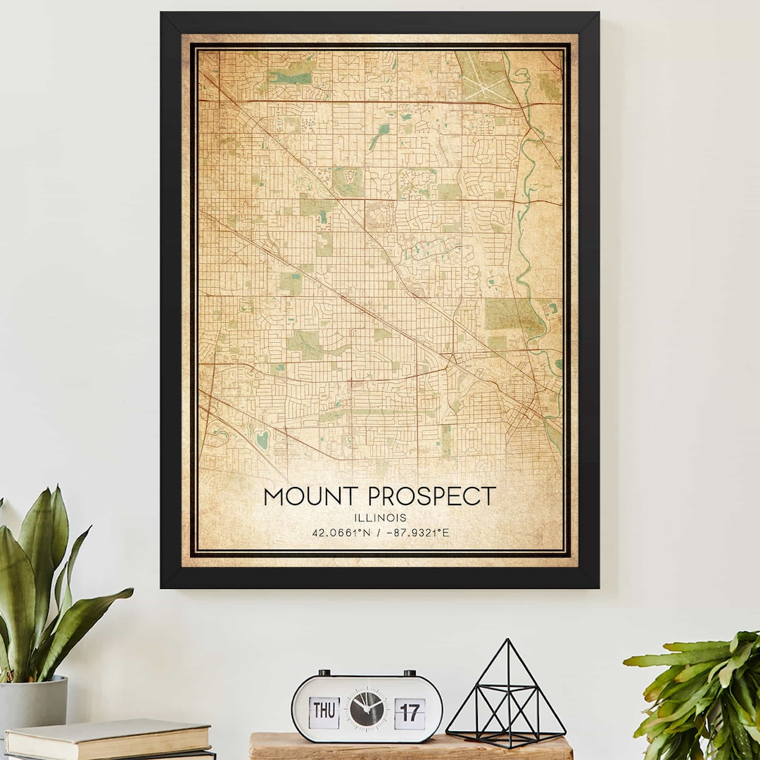 Vintage Mount Prospect Illinois Map Print Poster Custom Map Art - Etsy