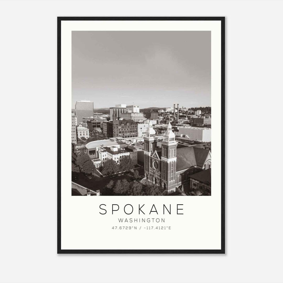 Spokane Washington Photo Travel Poster, Spokane Travel Print ...