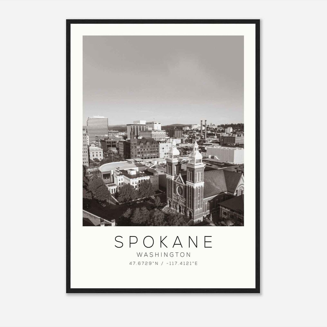 Spokane Washington Photo Travel Poster, Spokane Travel Print ...