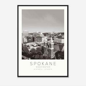 Spokane Washington Photo Travel Poster, Spokane Travel Print ...