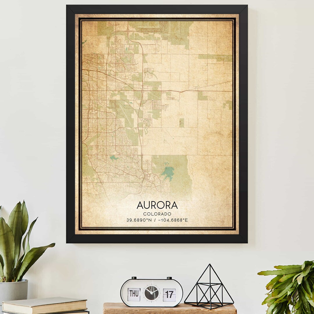 Vintage Aurora Colorado Map Print Poster Custom Map Art - Etsy