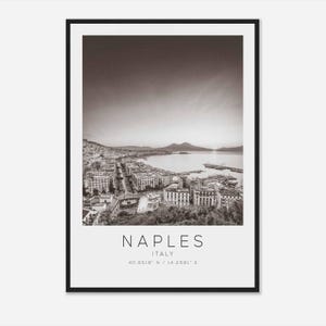 Naples Italy Travel Photo Poster BW, Naples Travel Print, Minimalist ...