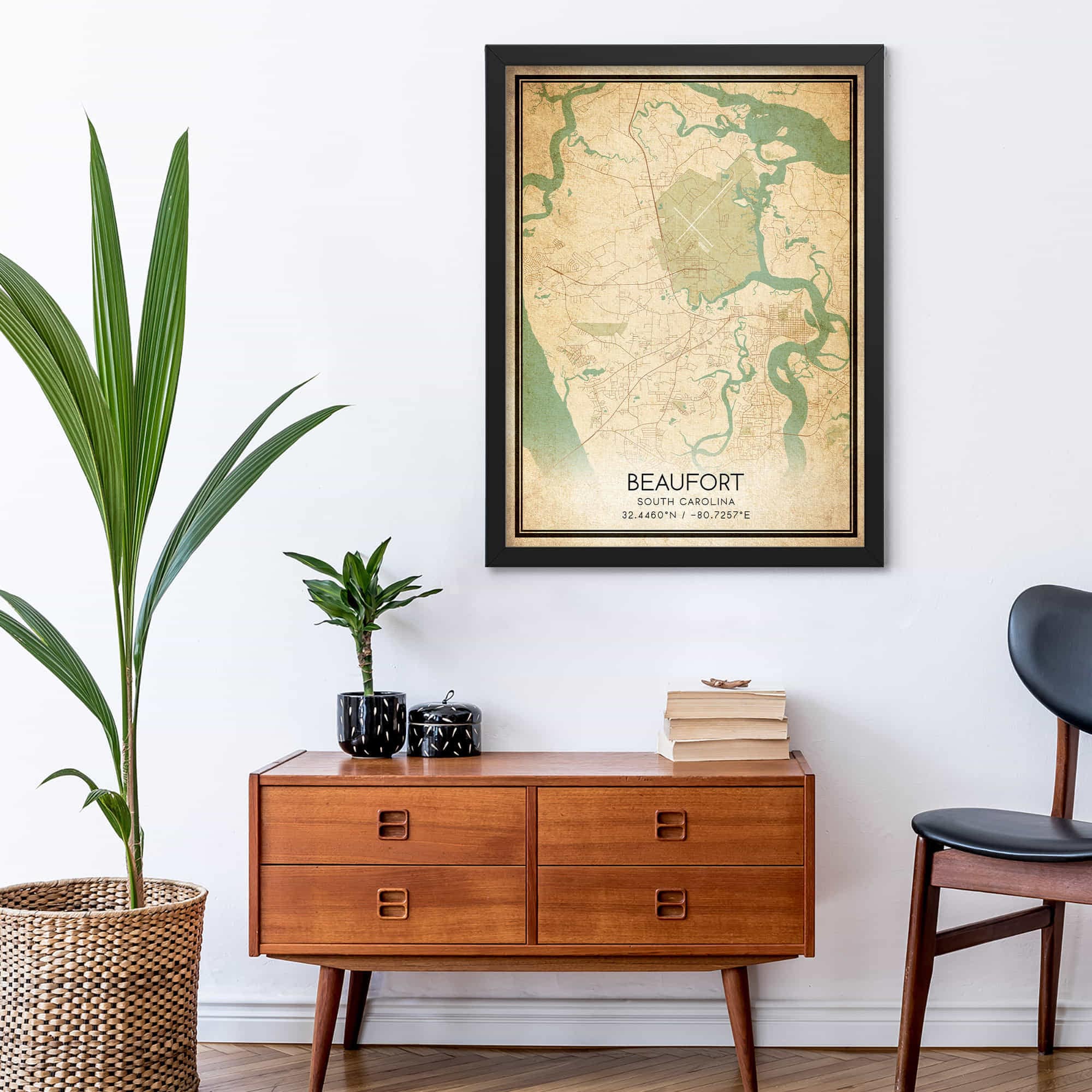 Vintage Beaufort South Carolina Map Print Poster Custom Map Art - Etsy