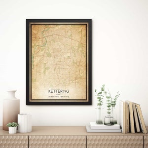 Vintage Kettering Ohio Map Print Poster Custom Map Art - Etsy