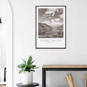 Douro Valley Portugal Travel Photo Poster BW, Douro Valley Travel Print ...