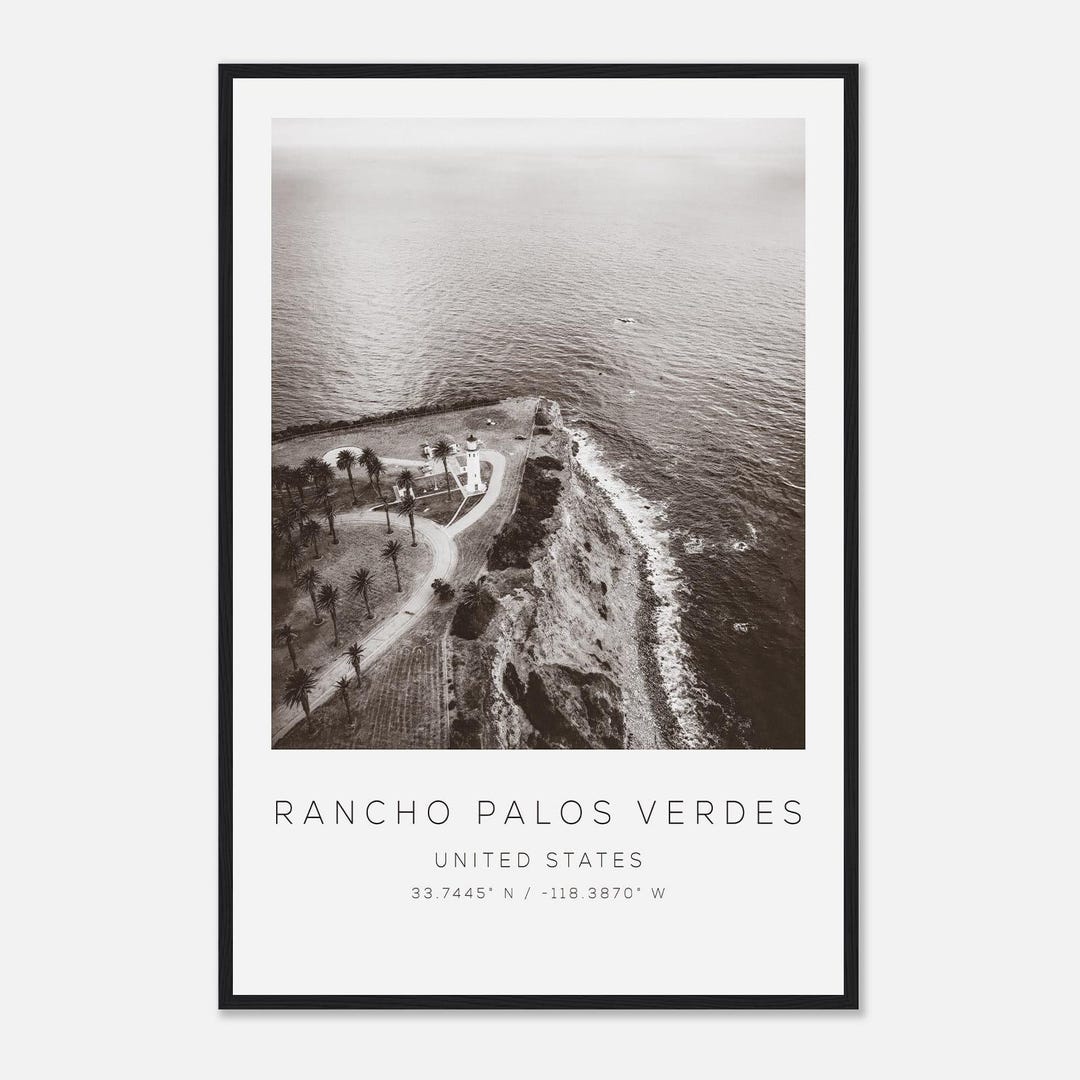 Rancho Palos Verdes United States Travel Photo Poster BW, Rancho Palos ...