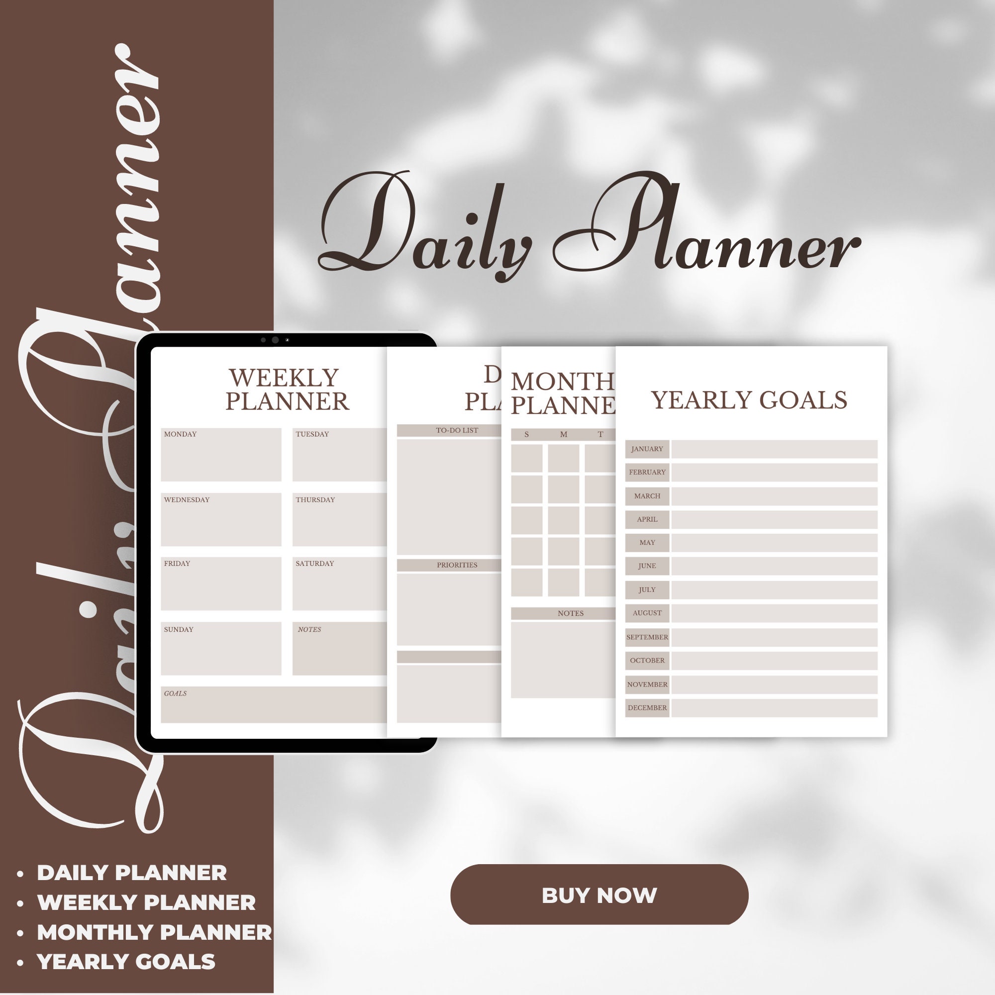 Printable Daily Planner | Day Planner Printable| Undated Daily Planner ...