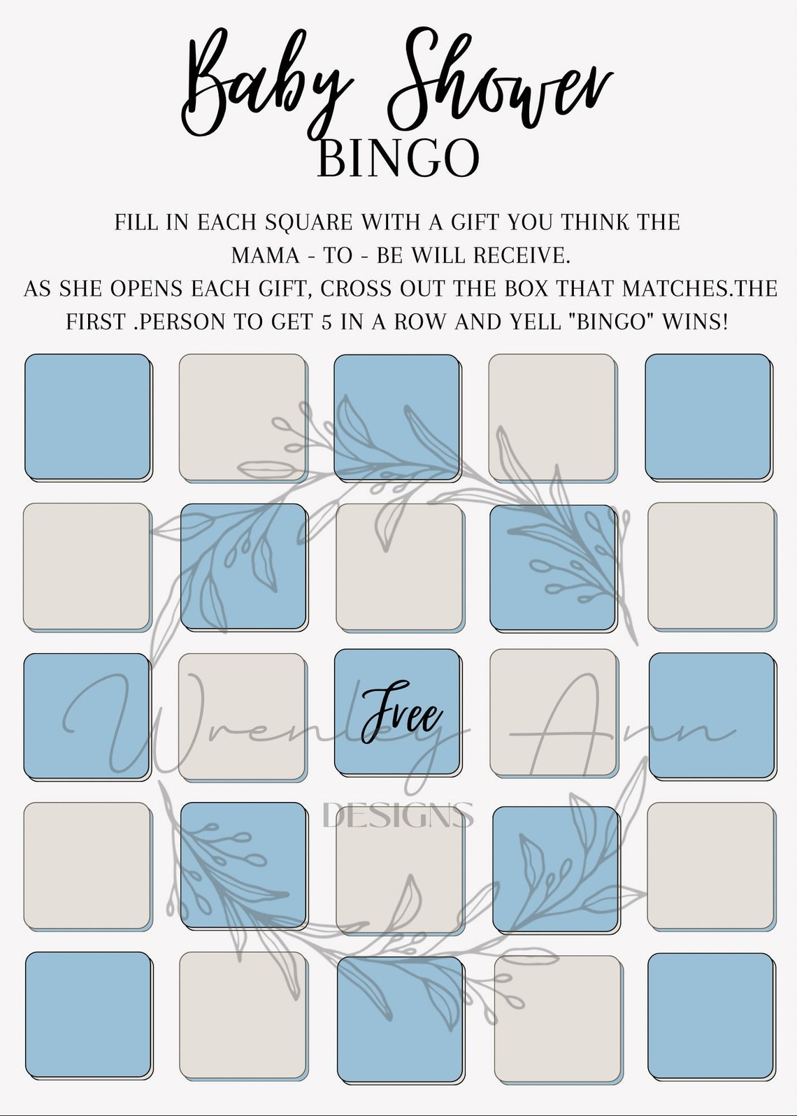Baby Shower Bingo - Boy - Etsy