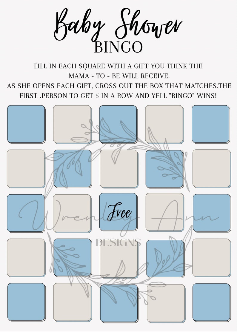 Baby Shower Bingo - Boy - Etsy