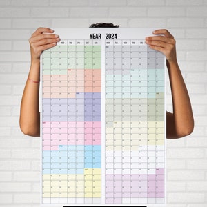 Wall Planner 2024 Calendar Plan All Your Goals This Year the Whole Year ...
