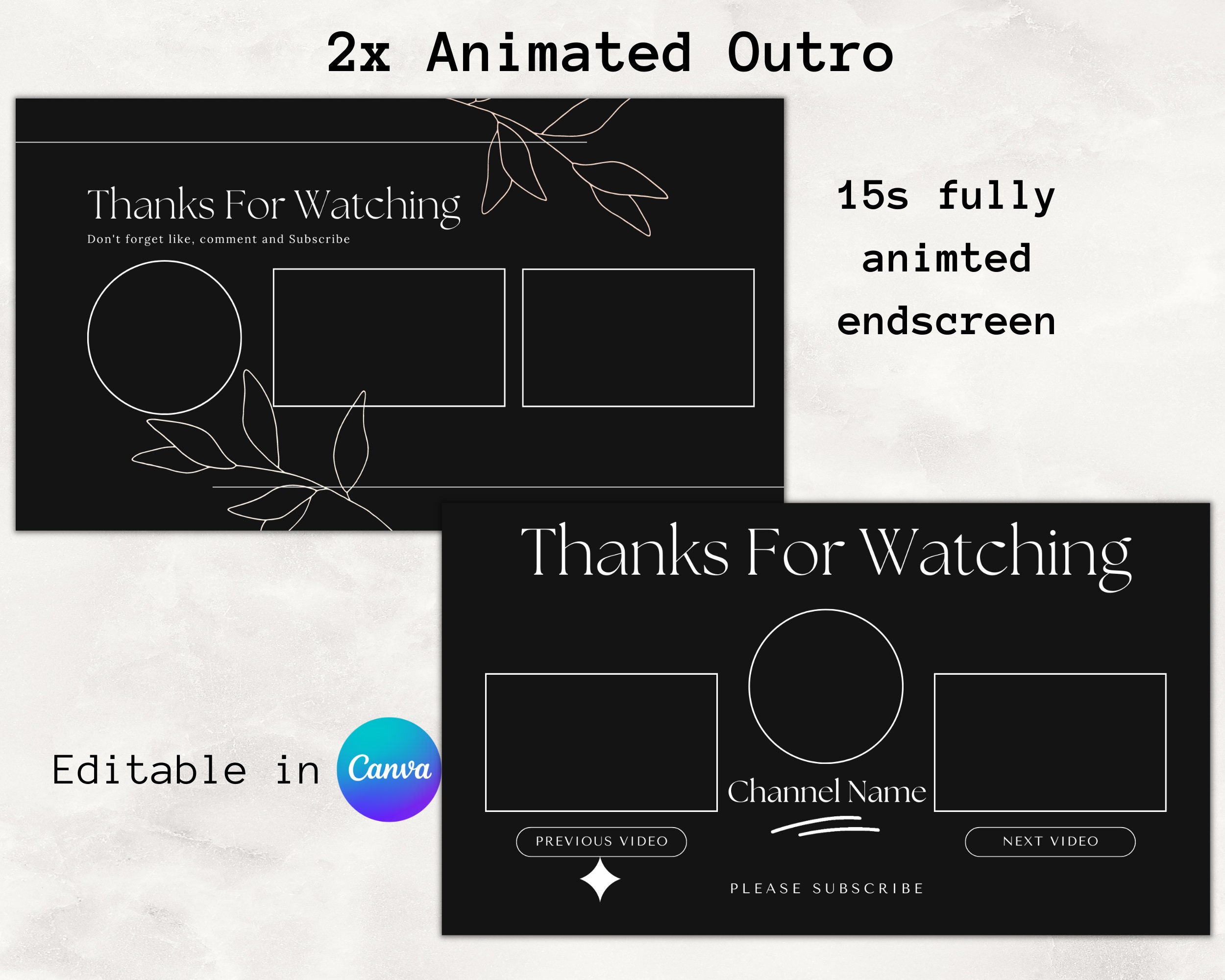 Youtube Branding Kit L Editable Channel Banner Intro Outro - Etsy