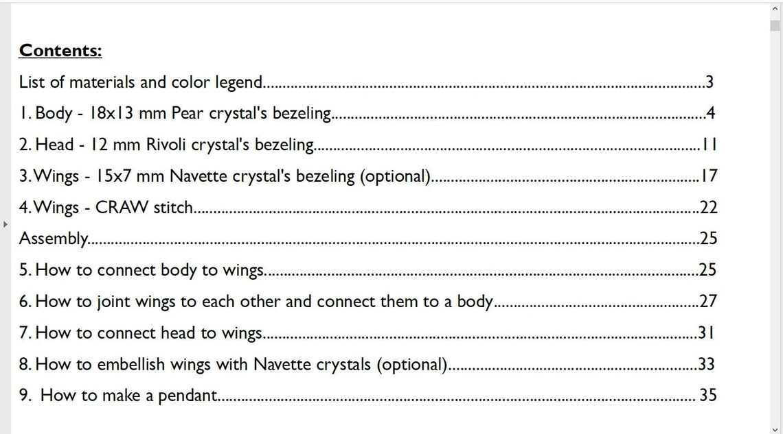 Beading Tutorial for Bat Pendant With Seed Beads and Crystals, Step by ...