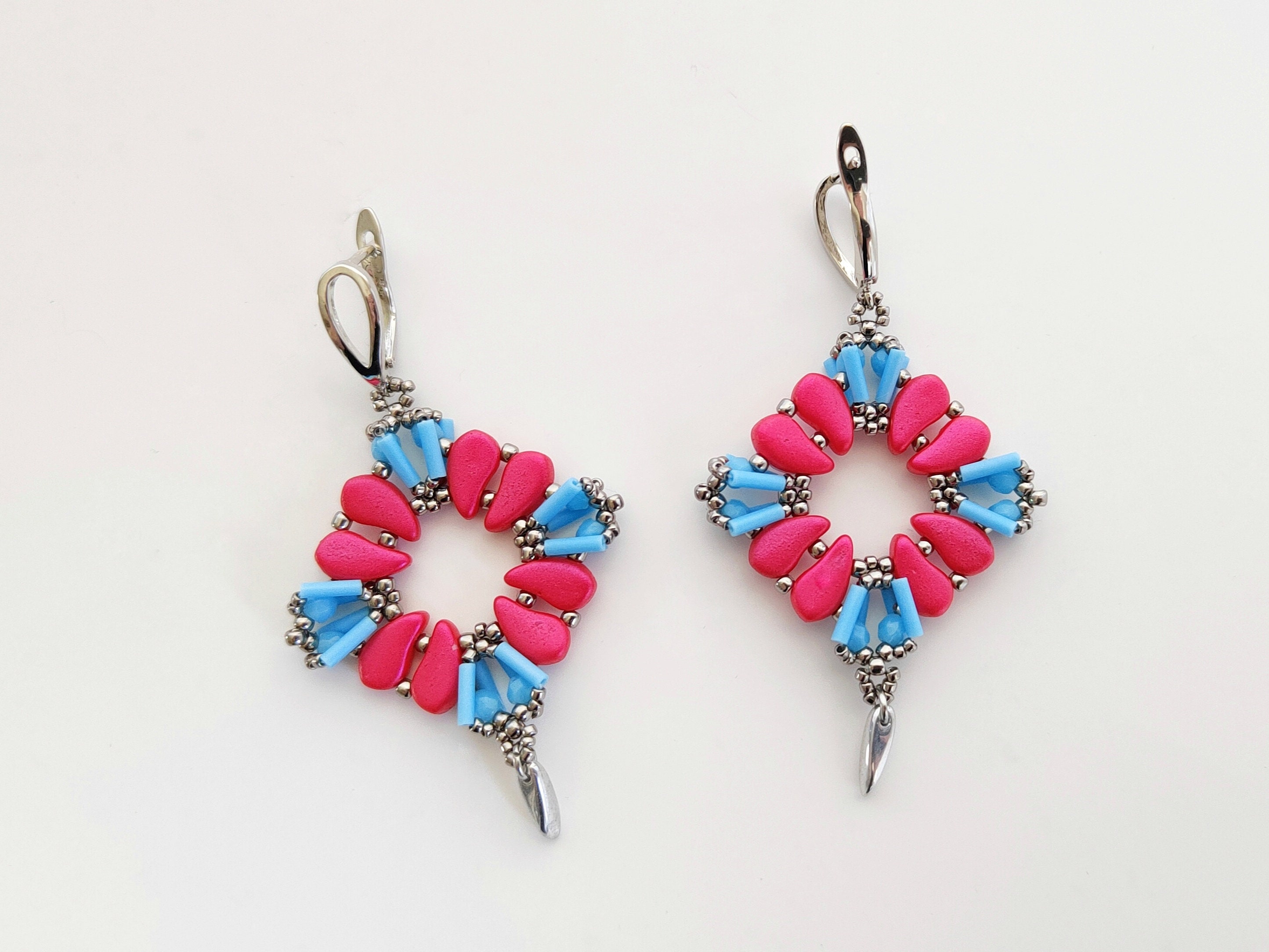Dangle Earrings Pattern With Paisley Duo, Seed Beads and Bugles, Beaded ...