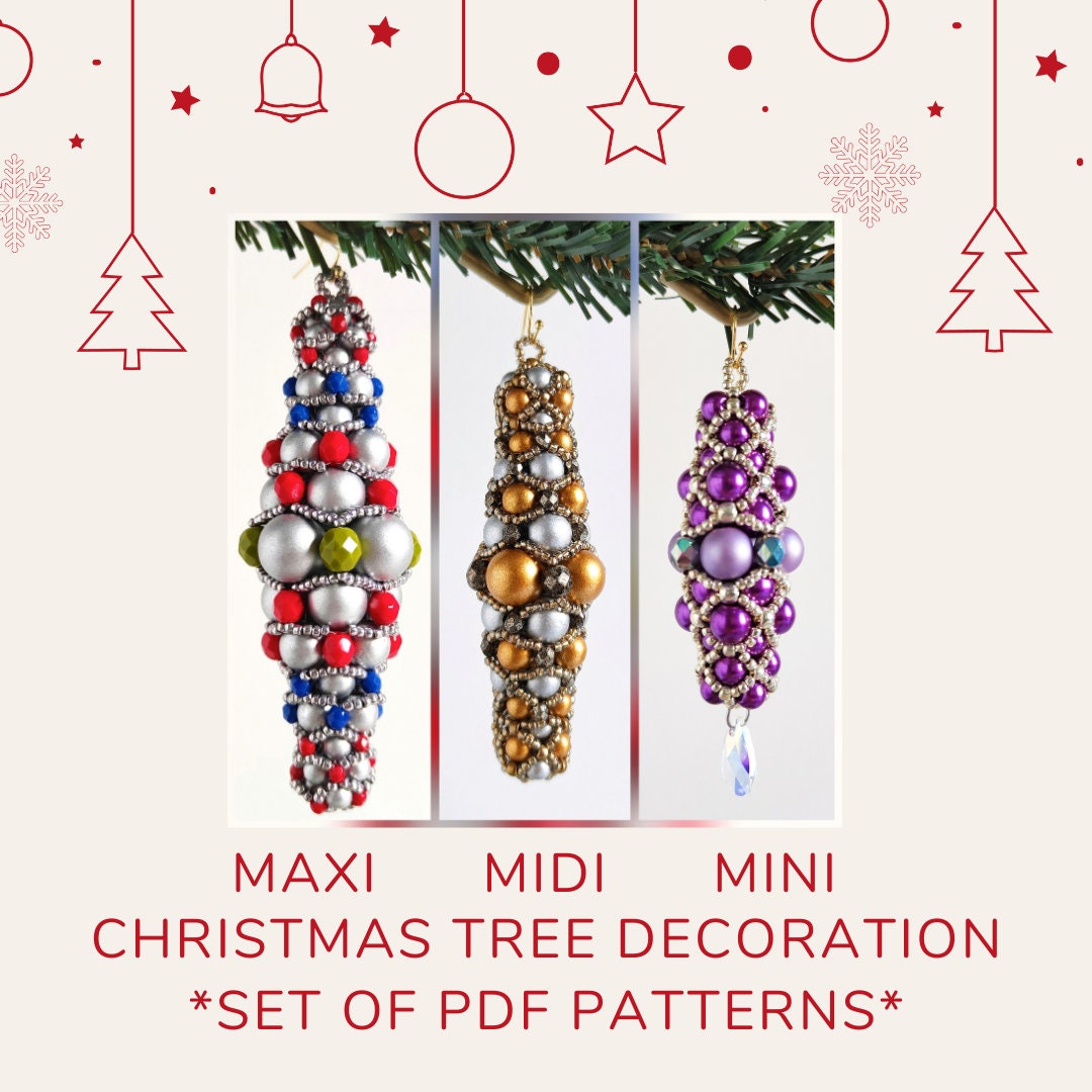 Set of Beading Patterns for Christmas Tree Decoration Ornament, DIY ...