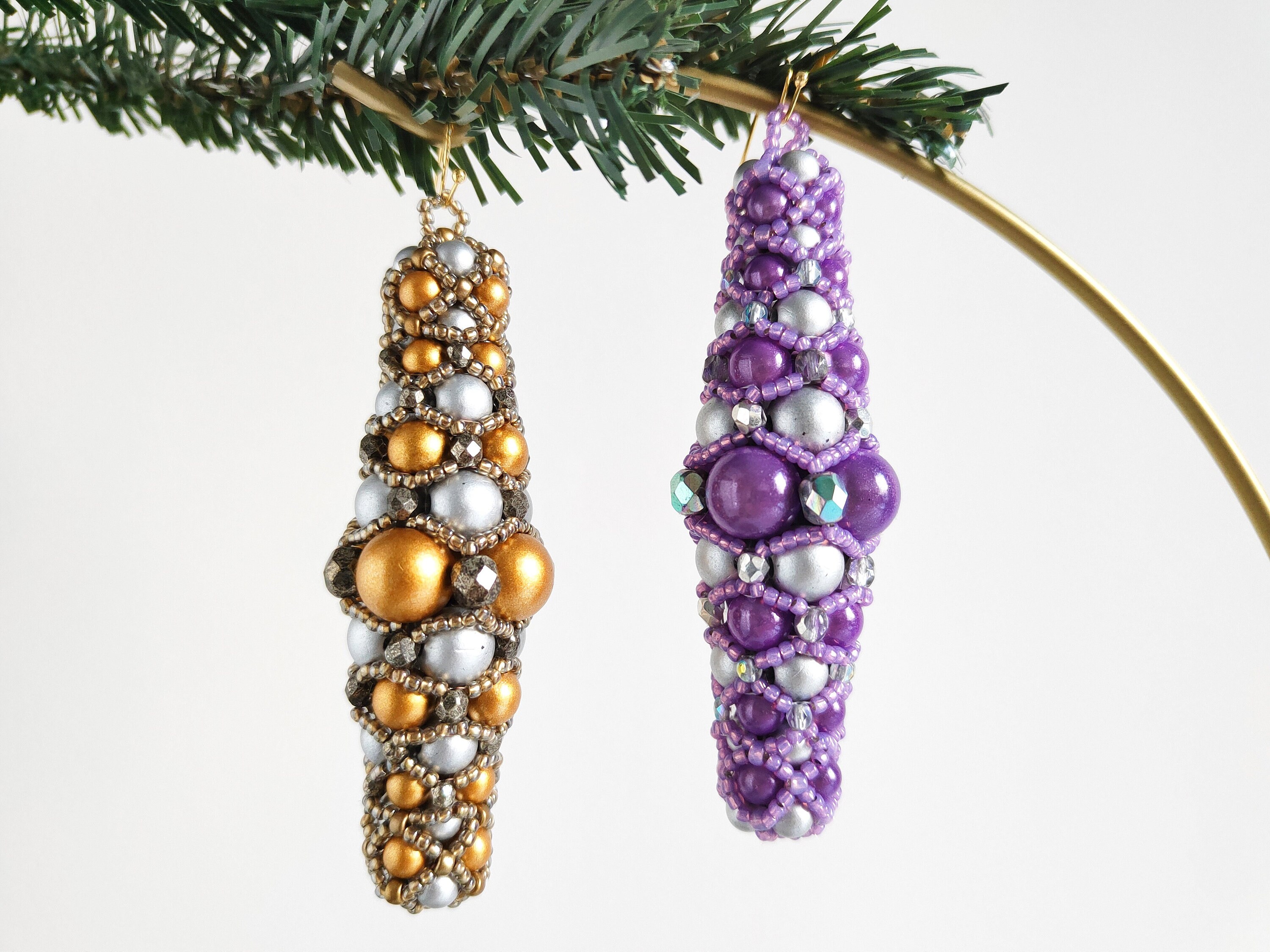 Set of Beading Patterns for Christmas Tree Decoration Ornament, DIY ...