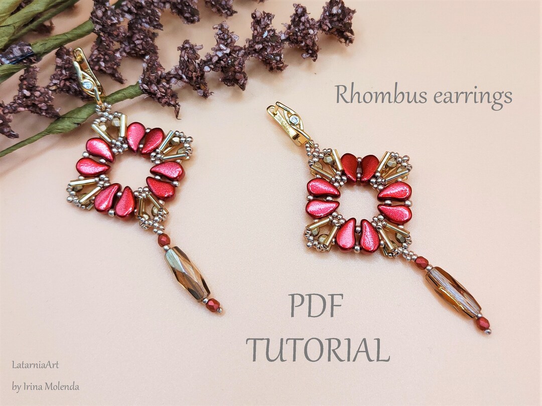 Dangle Earrings Pattern With Paisley Duo, Seed Beads and Bugles, Beaded ...