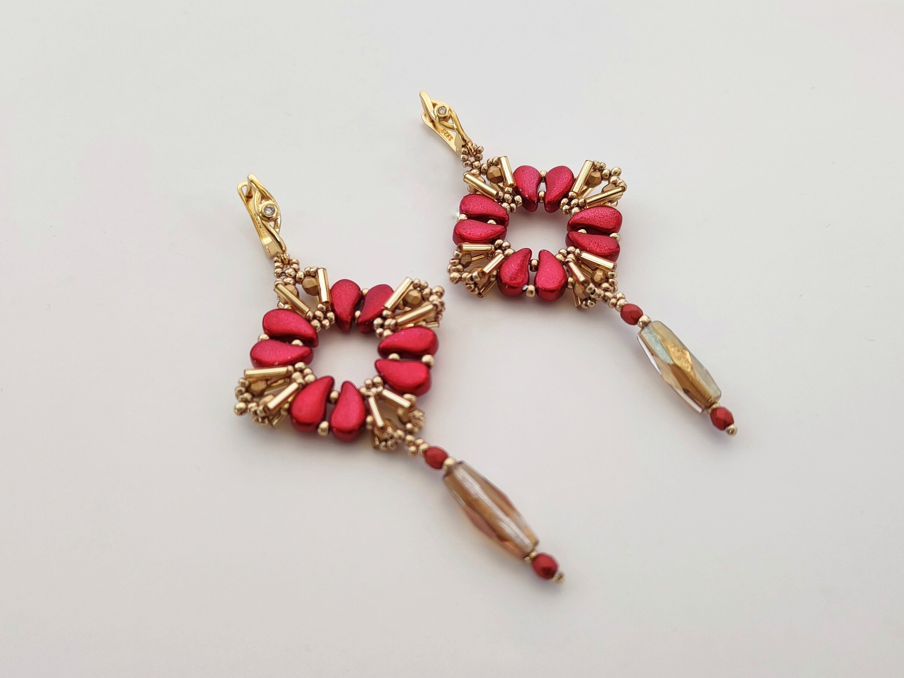 Dangle Earrings Pattern With Paisley Duo, Seed Beads and Bugles, Beaded ...