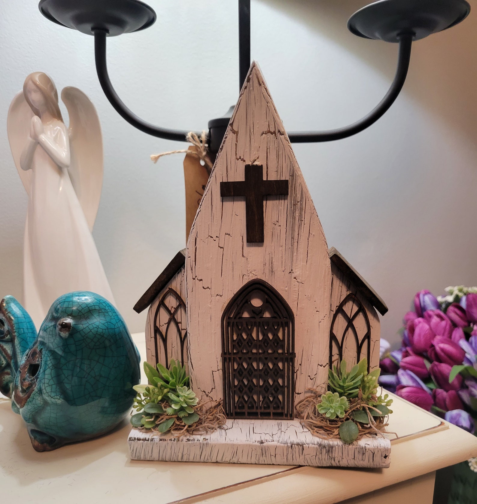 Tier Tray Decor, Rustice Church, Wood Churches, Primitive Church - Etsy