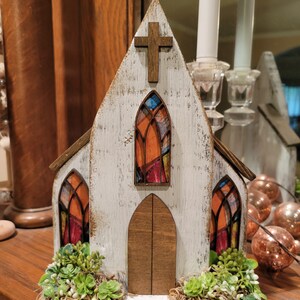 Tier Tray Decor, Rustice Church, Wood Churches, Primitive Church - Etsy