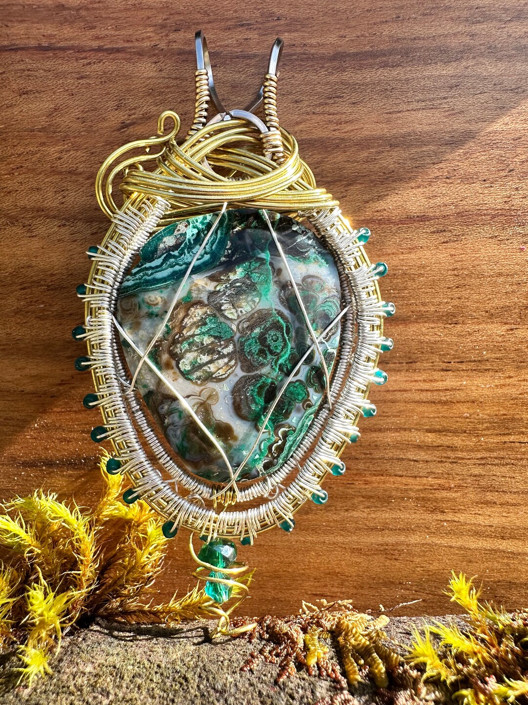 Gem Silica Wire Wrap Pendant - Etsy